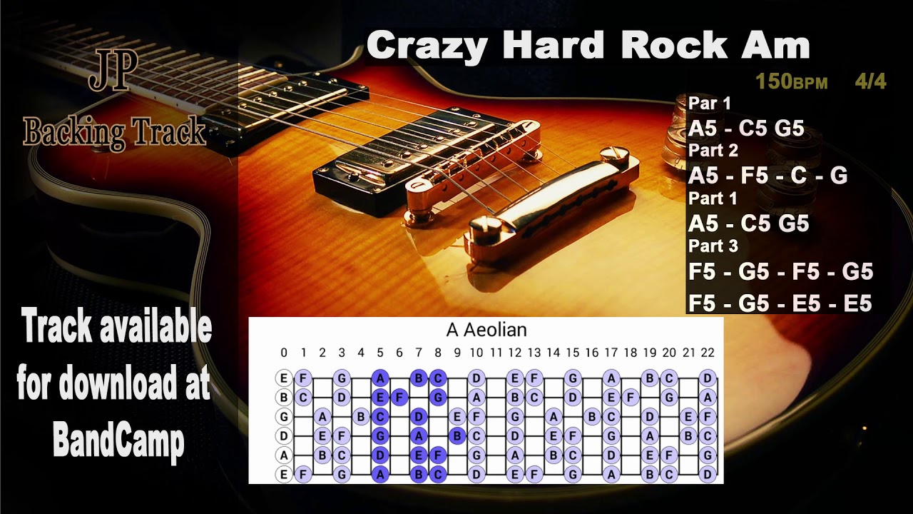 Crazy Hard Rock Am Backing Jam Track JPBT31 - YouTube