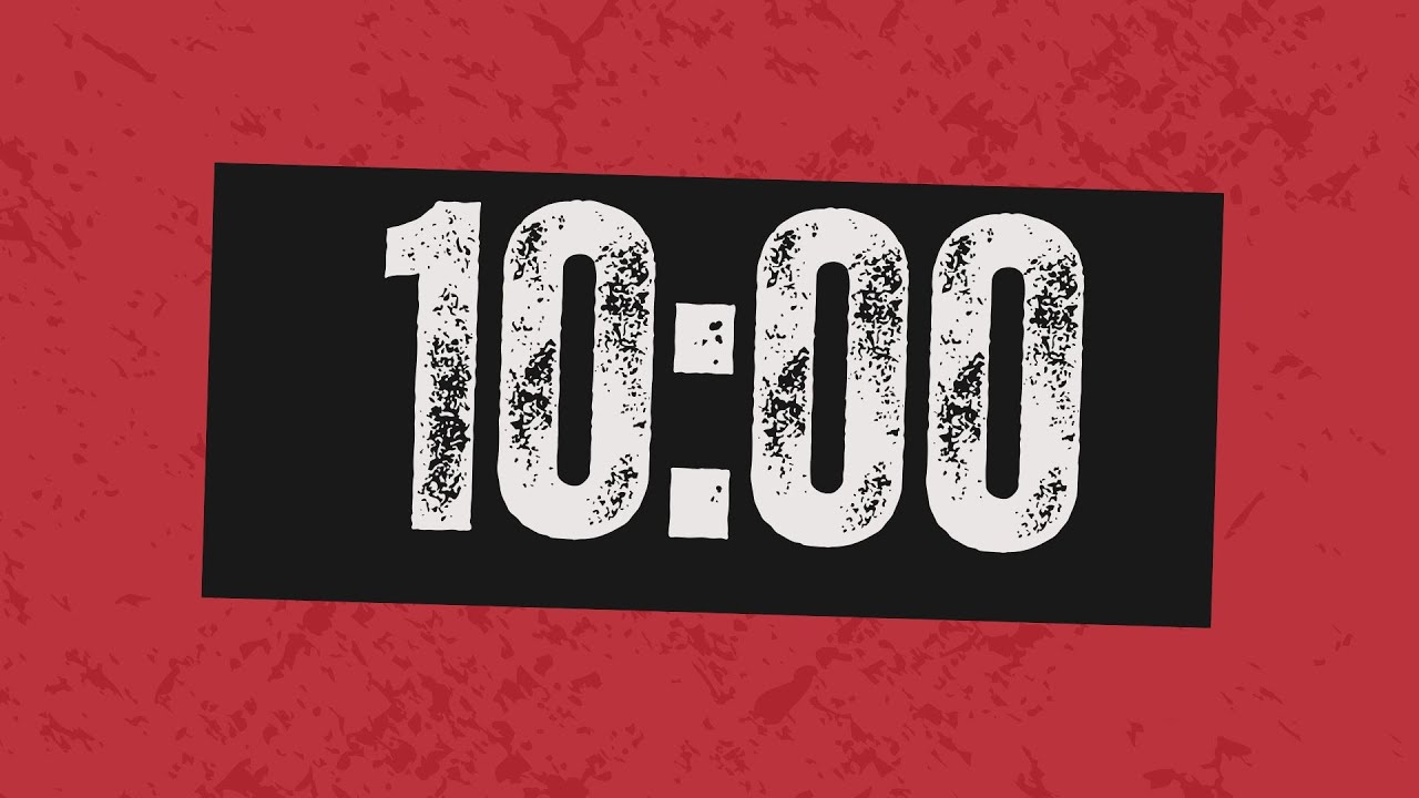10 Minute Flashing Timer | Black and Red Timer - YouTube