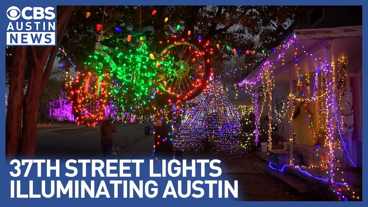 Austin lights up with 37th Street's quirky holiday display - YouTube