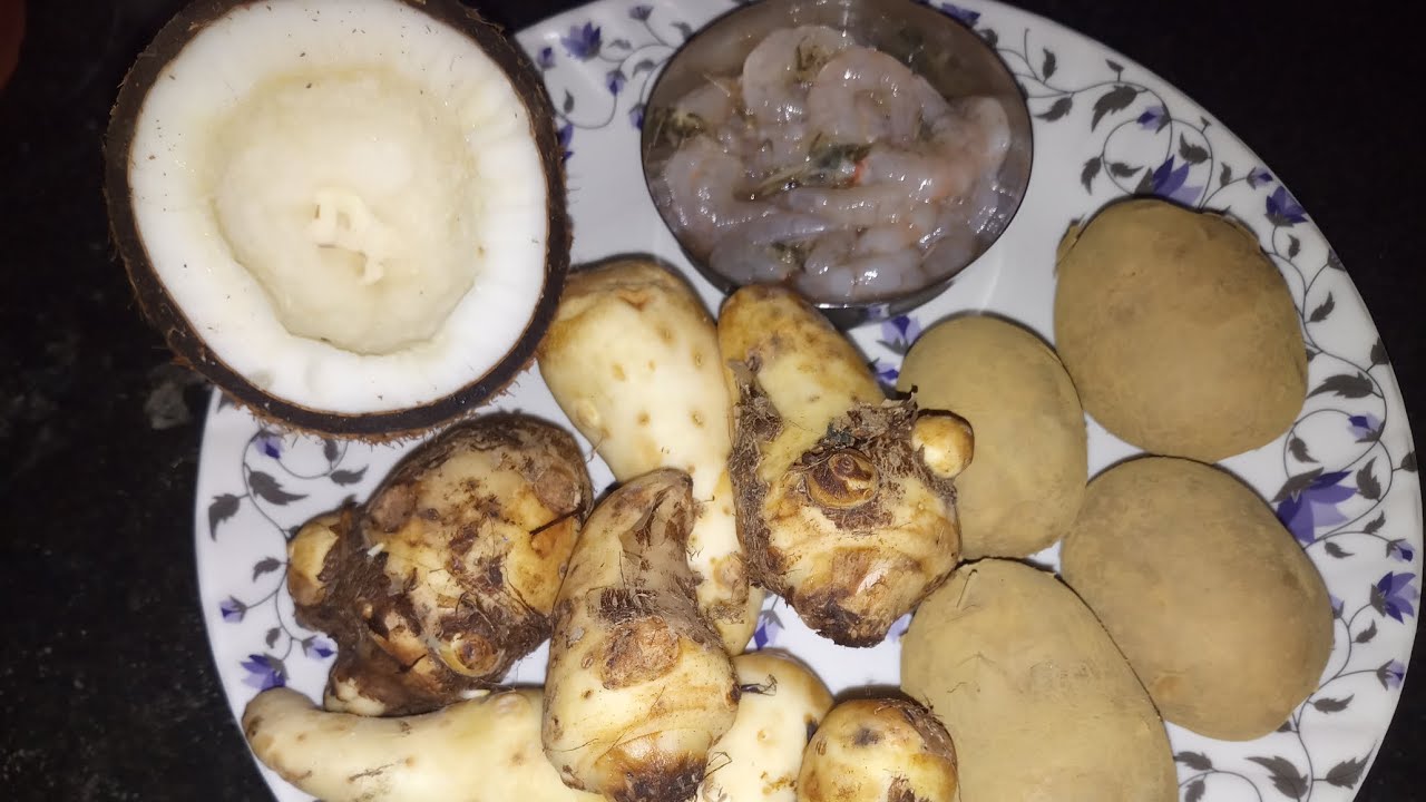 চিংড়িমাছ দিয়ে গাঁঠি কচুর ডালনা 💗💗🍤🍛🍤| gathi kochu recipe| gathi kochu ...