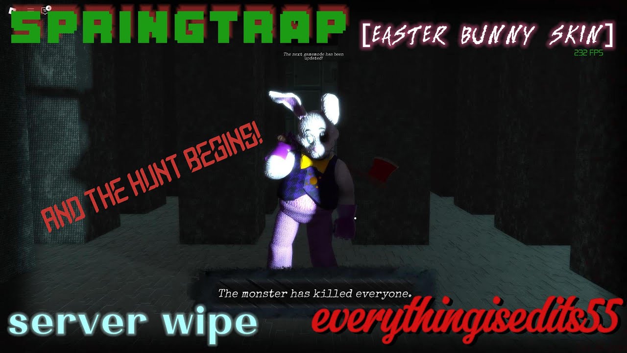 springtrap (easter bunny skin) server wipe/pillar chase 2 - YouTube