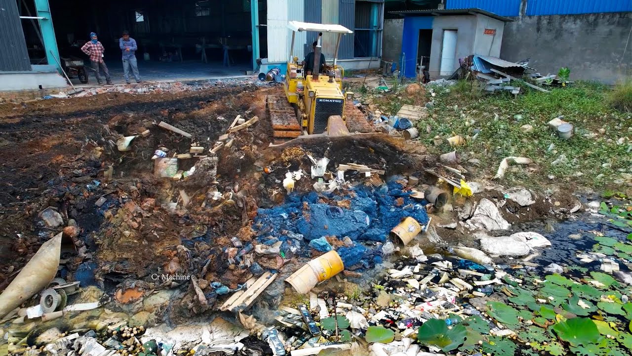 Amazing Complete 100% Fill Land! Garbage Dump & Clear Pushing Trash By ...