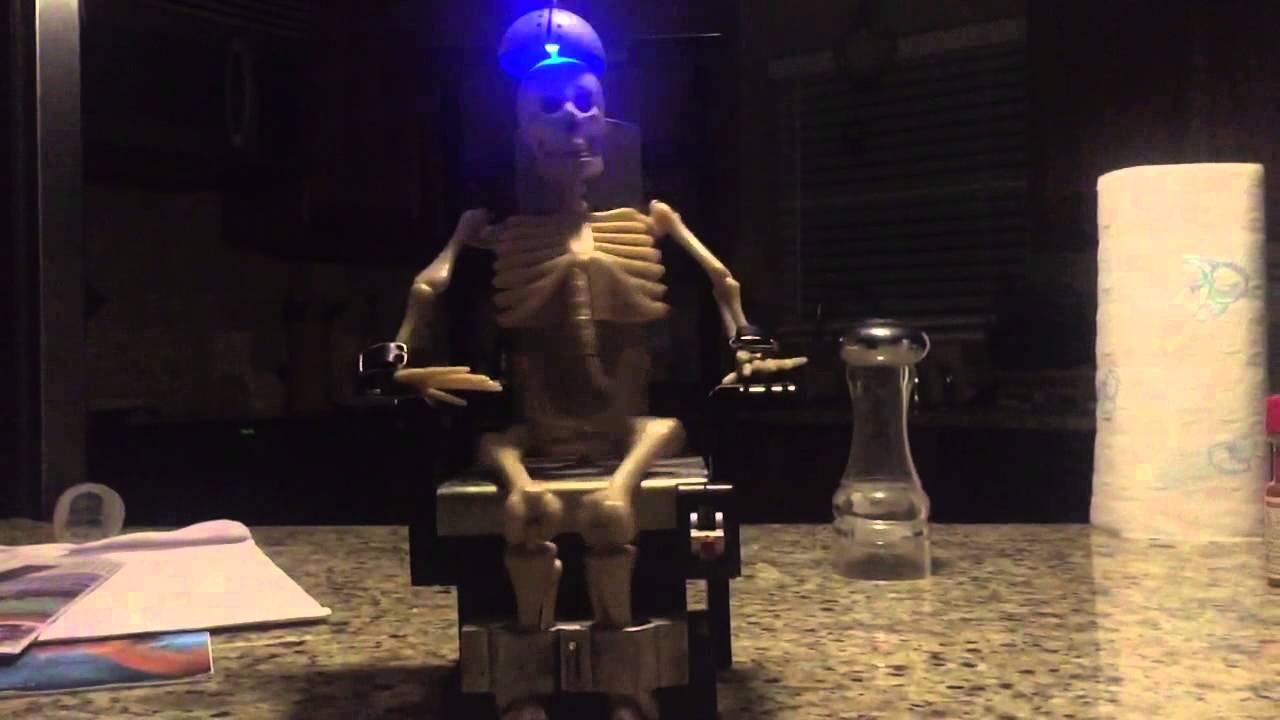 Skeleton in a electric chair lol - YouTube