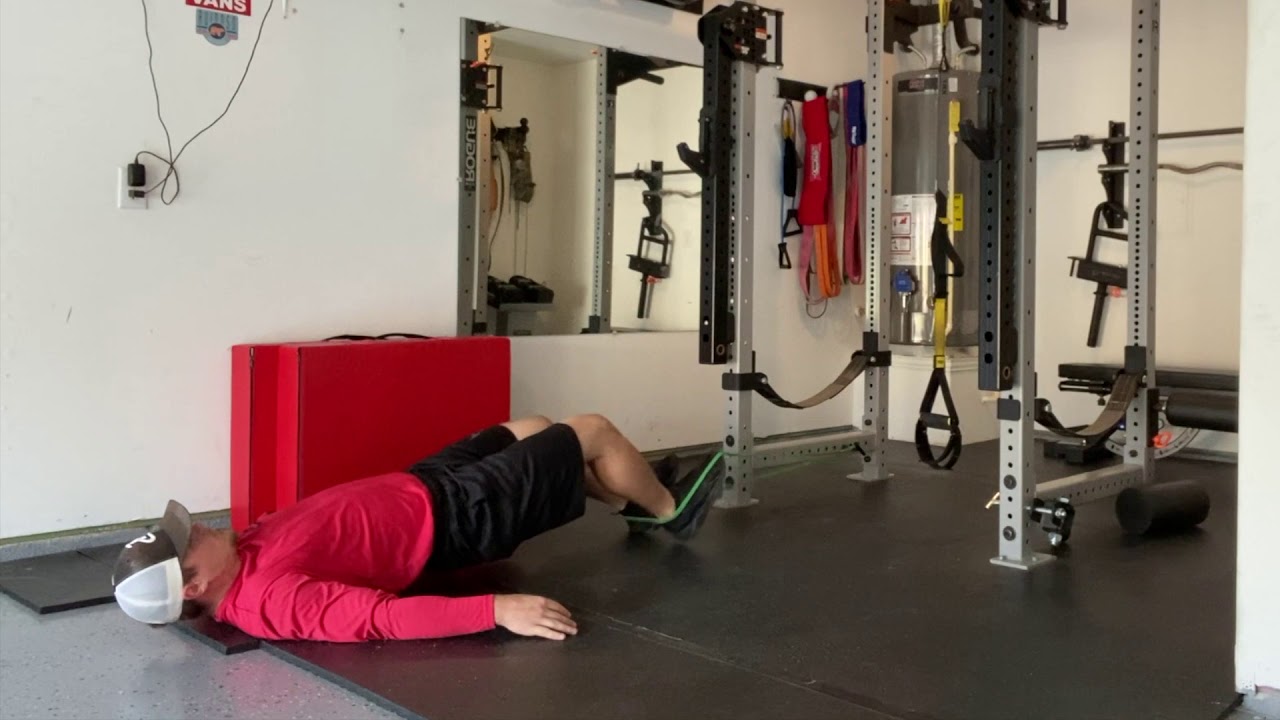 Banded Glute Bridge Walkouts - YouTube