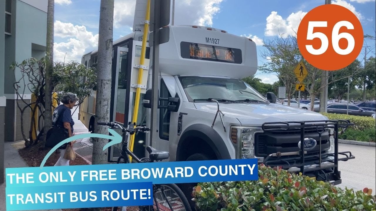 Riding Broward County Transit Bus 56, Welleby Plaza to Jacaranda Plaza ...
