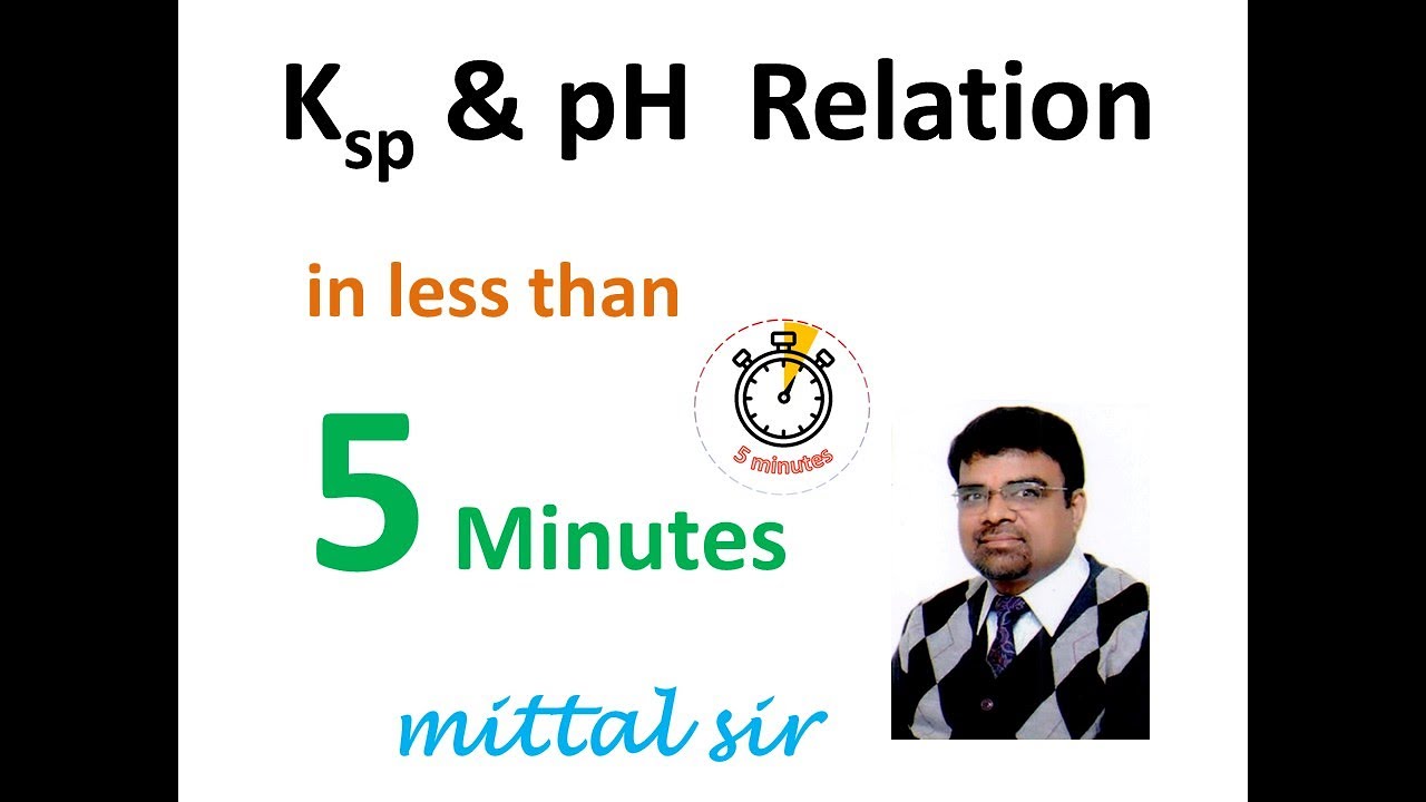 ksp and pH in less than 5 Minutes by Mittal Sir - YouTube