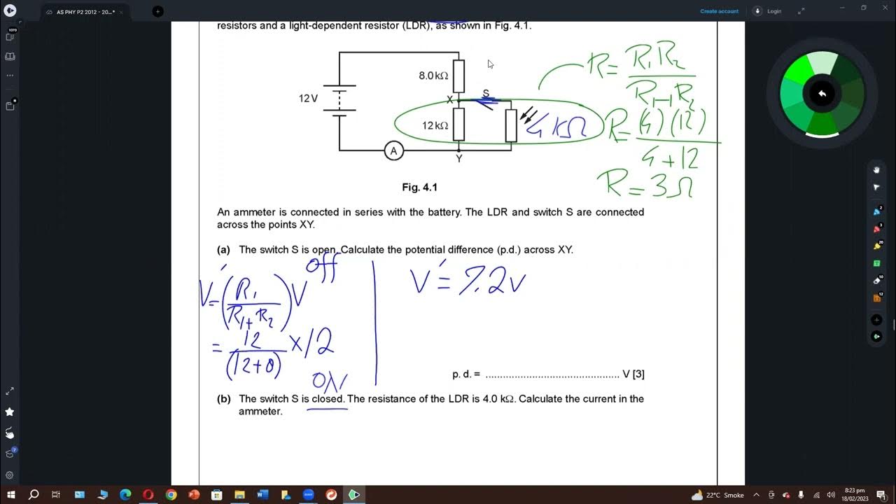 DC CIRCUITS Paper2 Qs Part 01 - A LEVEL PHYSICS 9702 - YouTube