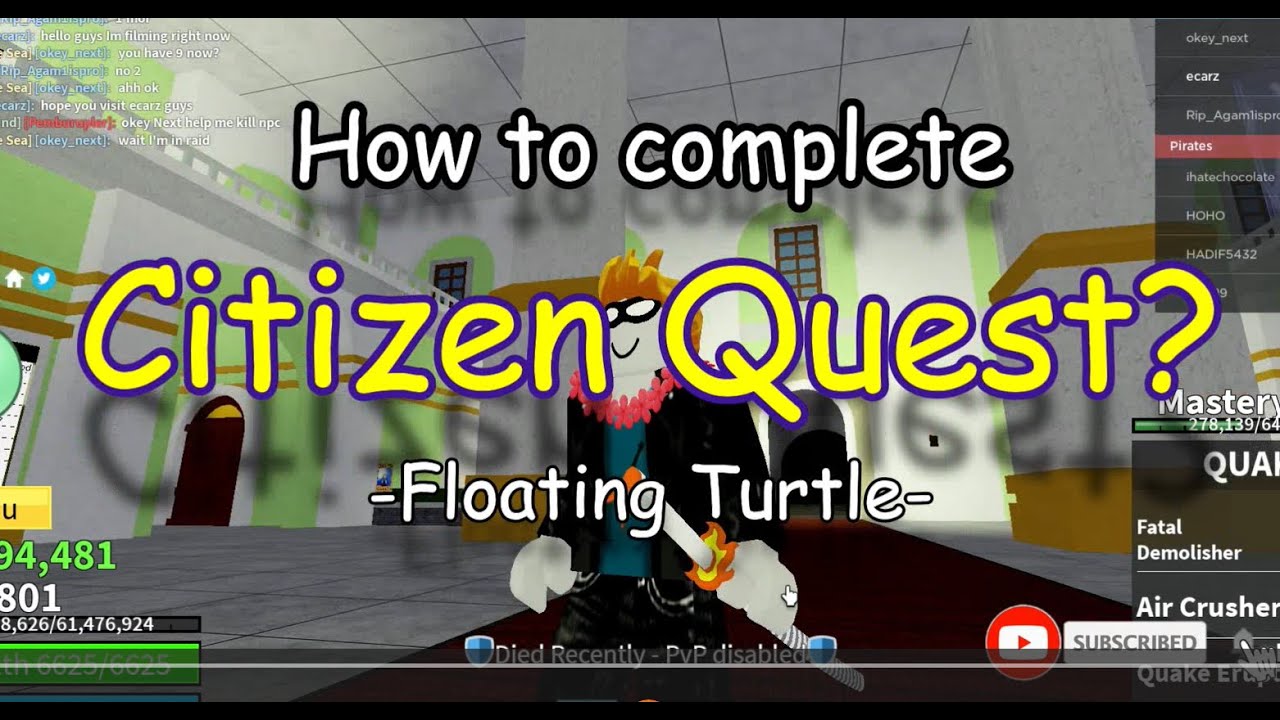 How to complete Citizen Quest?- Blox fruits - YouTube