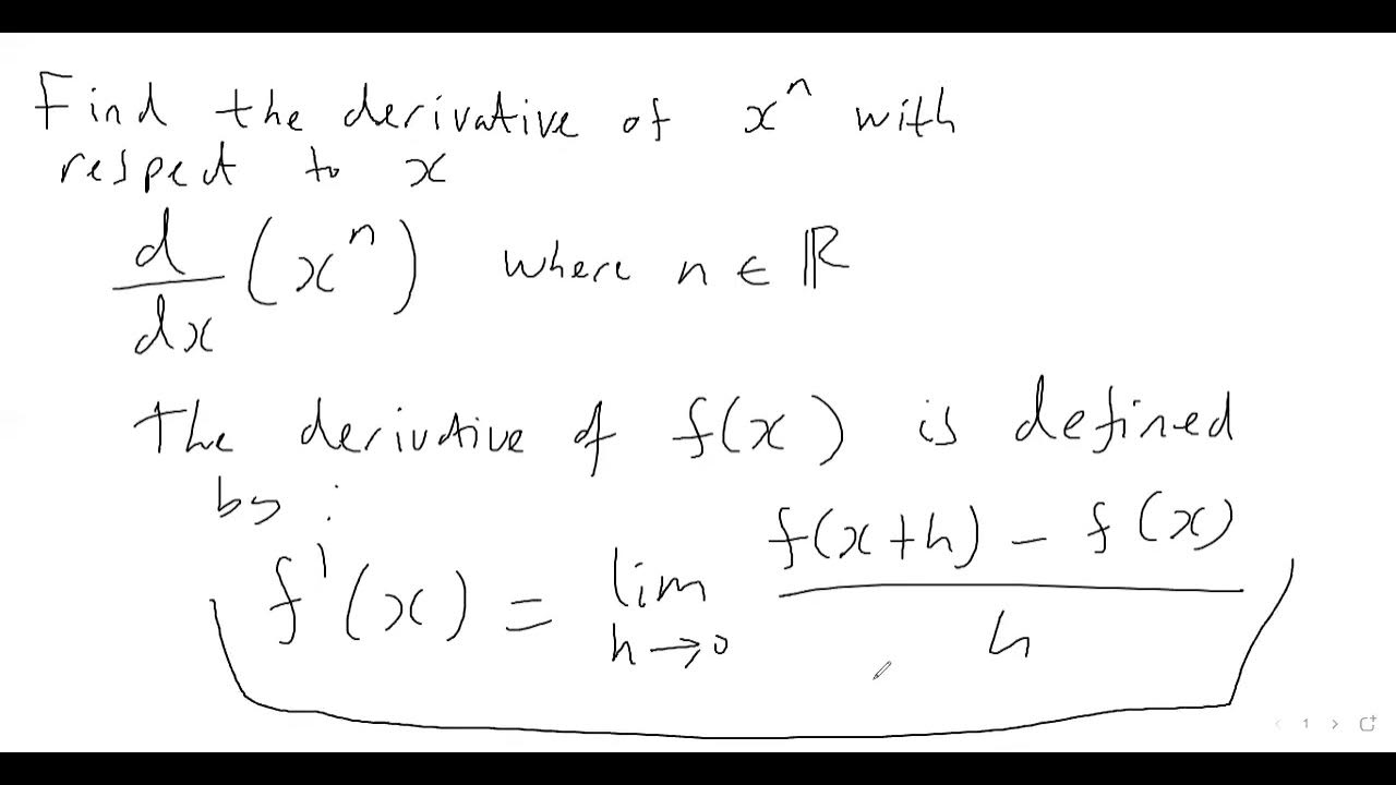 WHAT IS THE DERIVATIVE OF x^n? (DIFFERENTIATION FROM FIRST PRINCIPLES) - YouTube