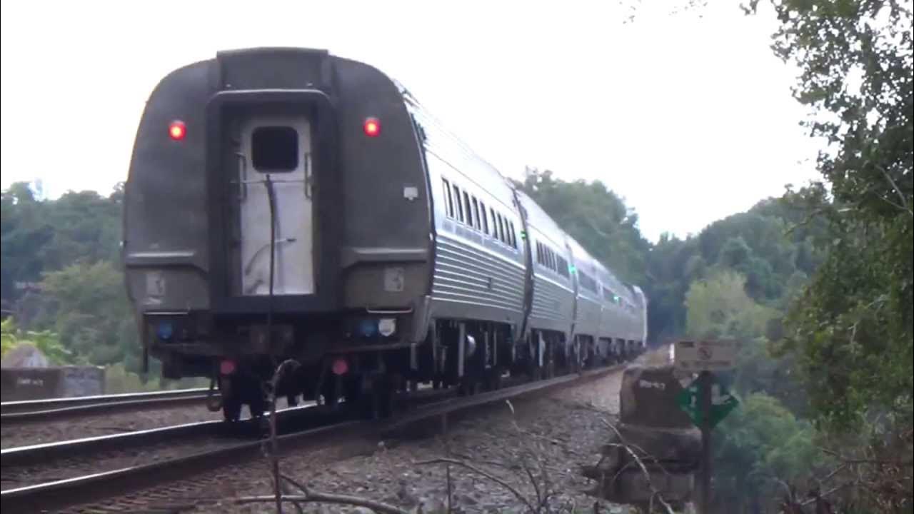 AMTRAK CROSSES CSX A-LINE BRIDGE - YouTube