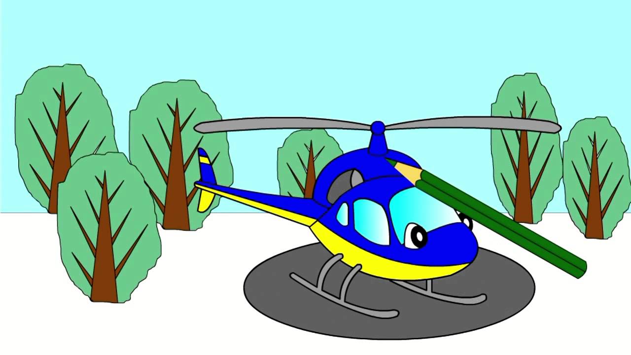 Helicopter cartoons for children! Learning colors. CARTOON HELICOPTER ...