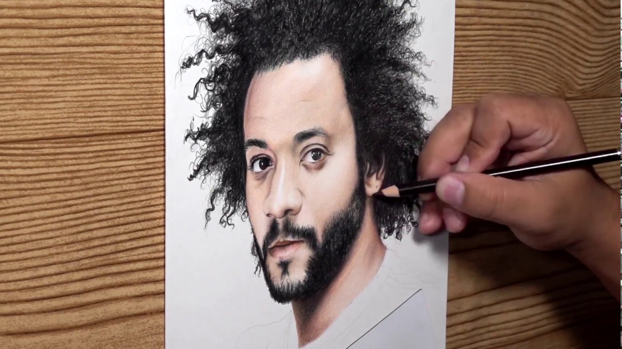 Drawing Marcelo in Real Madrid jersey - YouTube