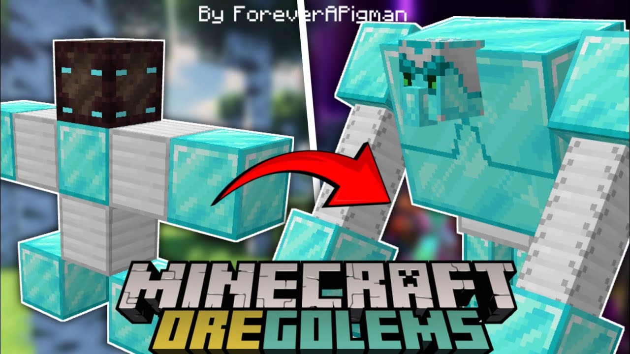 Minecraft Mod 1.19 | Ore Golems Addon by ForeverAPigman || Minecraft Pe Mod and Addon Showcase ...