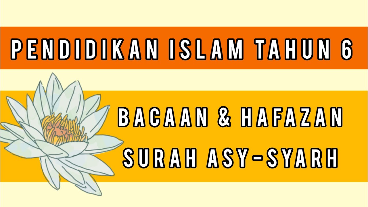 Surah Asy Syarh Al Quran Pendidikan Islam Tahun 6