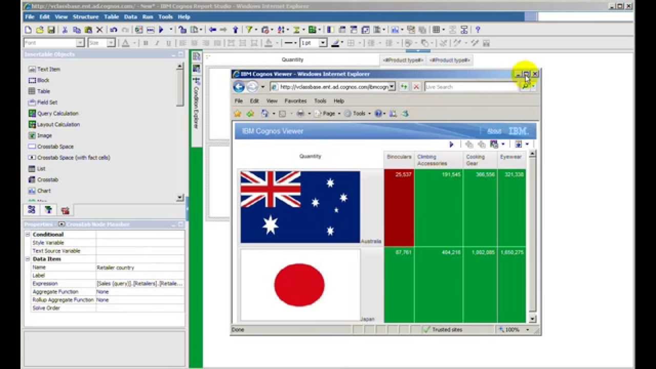 Cognos 10 BI Conditional Formatting - YouTube