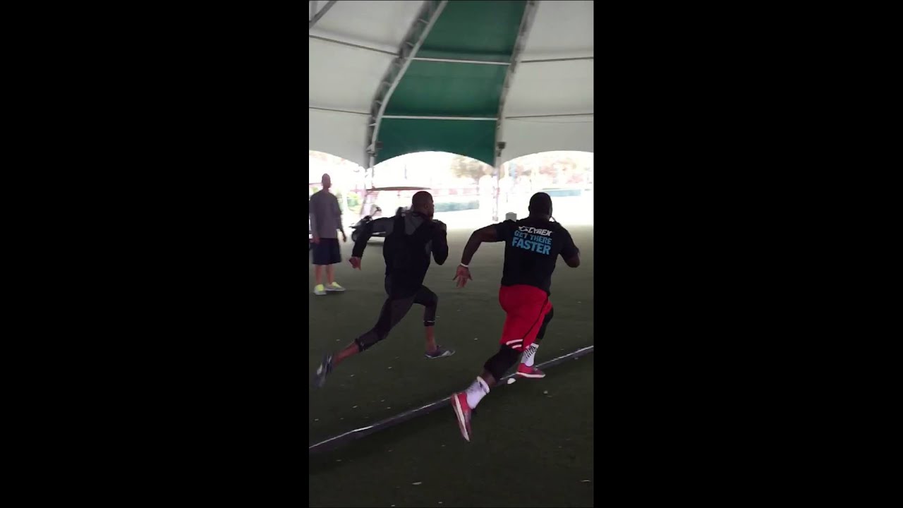 Jeff Luc vs Ike Taylor in 40 yard dash - YouTube
