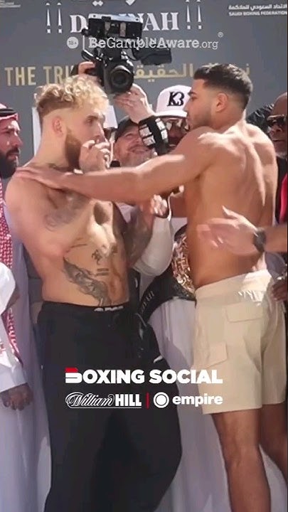 Tommy Fury SHOVES Jake Paul in HEATED Final Face-Off At Weigh-In 🔥 #PaulFury #JakePaul # ...
