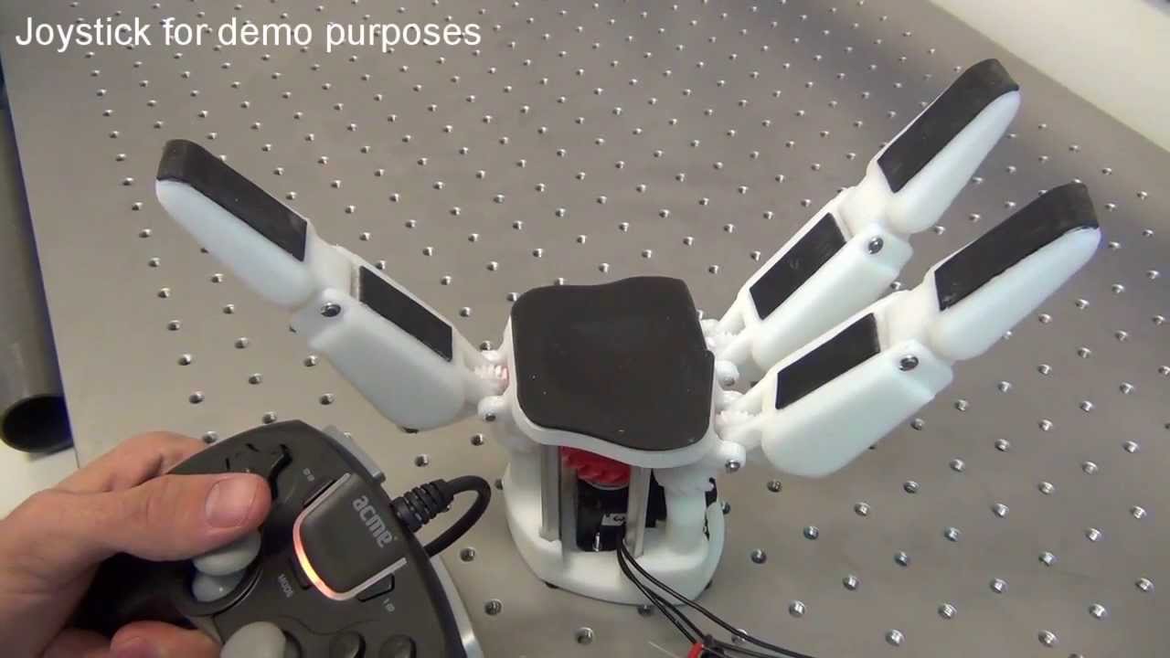 Underactuated Robotic Gripper Prototype - YouTube
