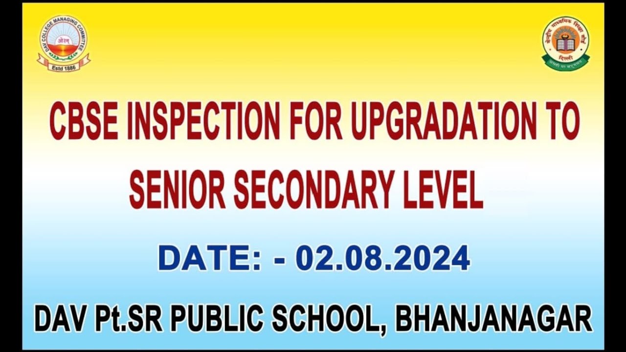 CBSE INSPECTION FOR SENIOR SECONDARY ON 02.08.2024 - YouTube