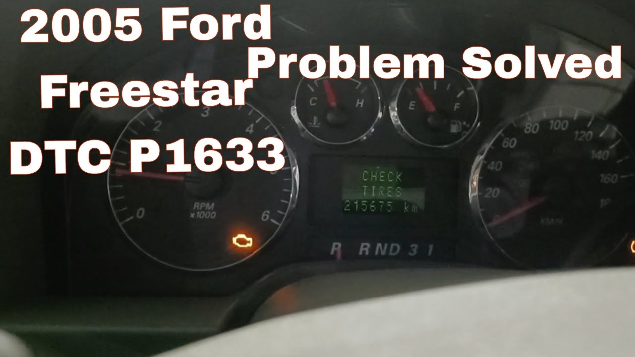 P1633 Ford Freestar 2005 Check Engine lights on - YouTube