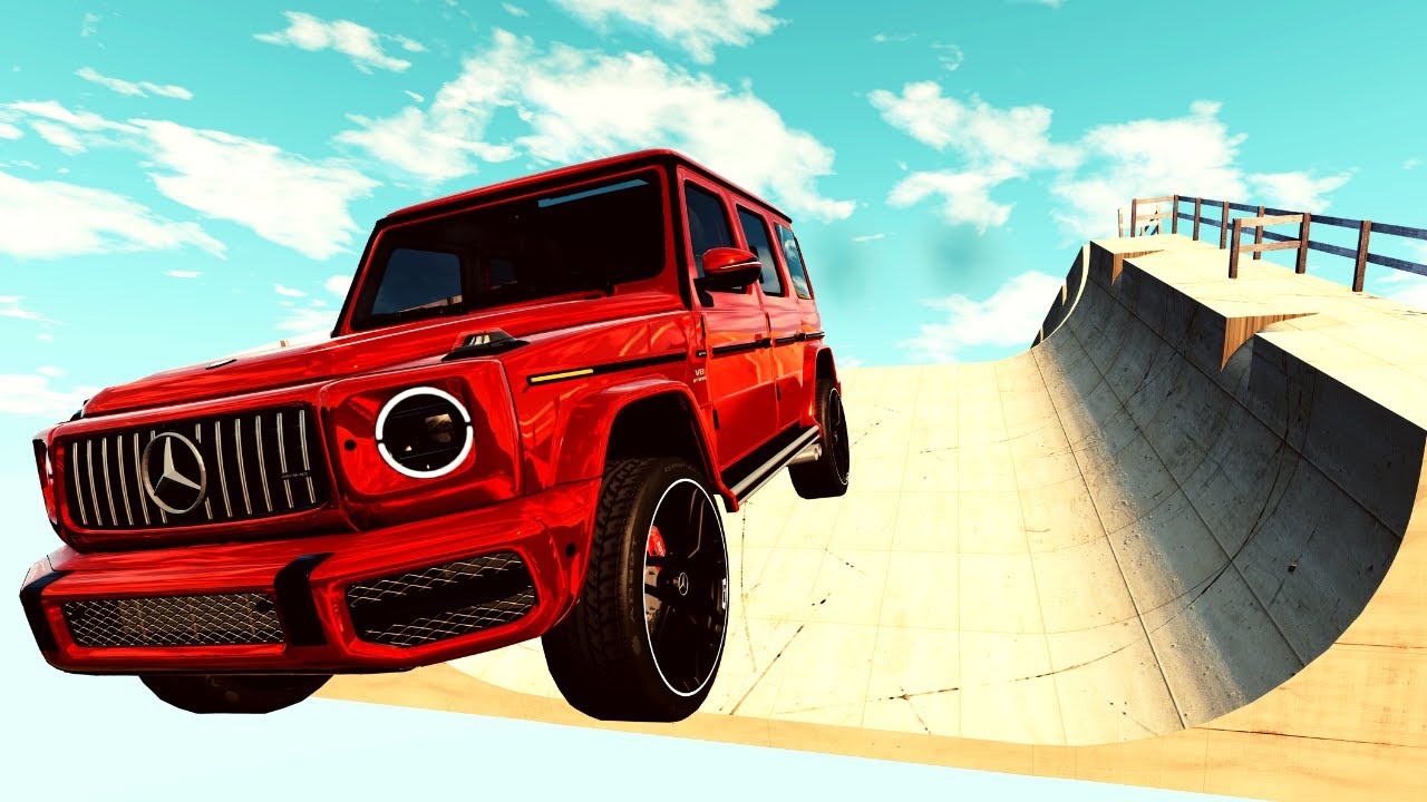 Ride from Mega RAMP with different jeep in BEAMNG DRIVE - YouTube