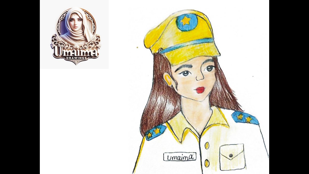 how to draw A police girl drawing step by step II girl drawing II ...