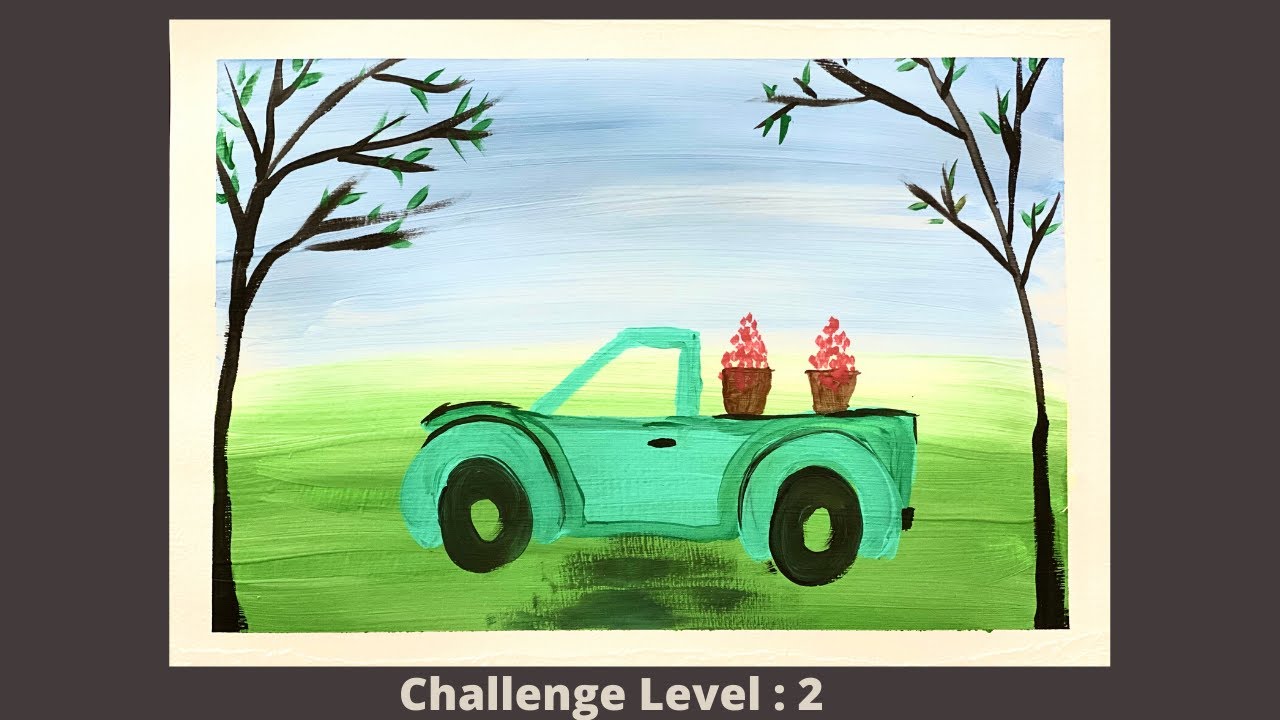 Spring Truck/ acrylic Painting for beginners/ landscape painting/ Day ...