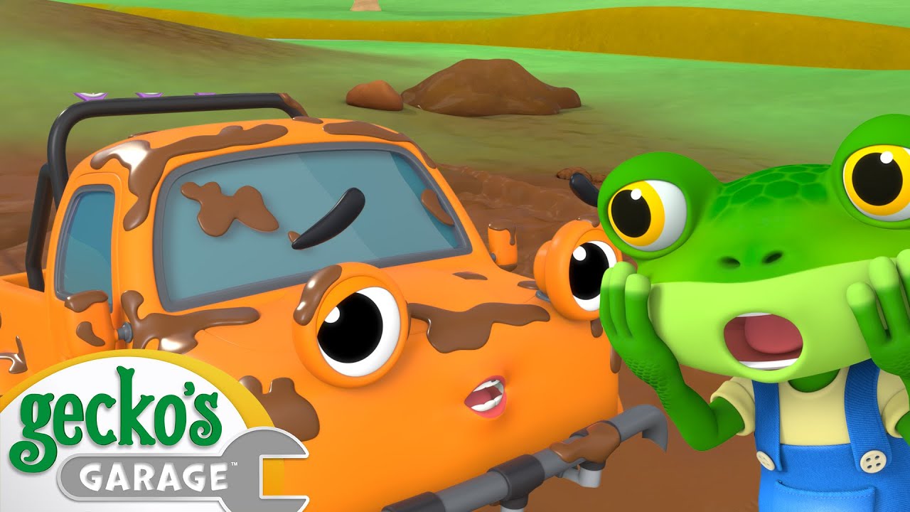 Max is Stuck in the Mud | Gecko's Garage 3D | Learning Videos for Kids ...