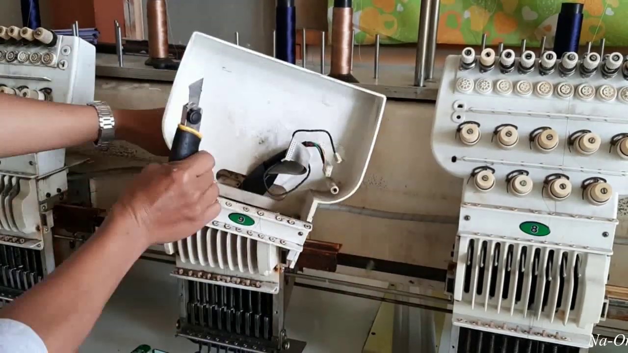 One head embroidery machine repair - YouTube