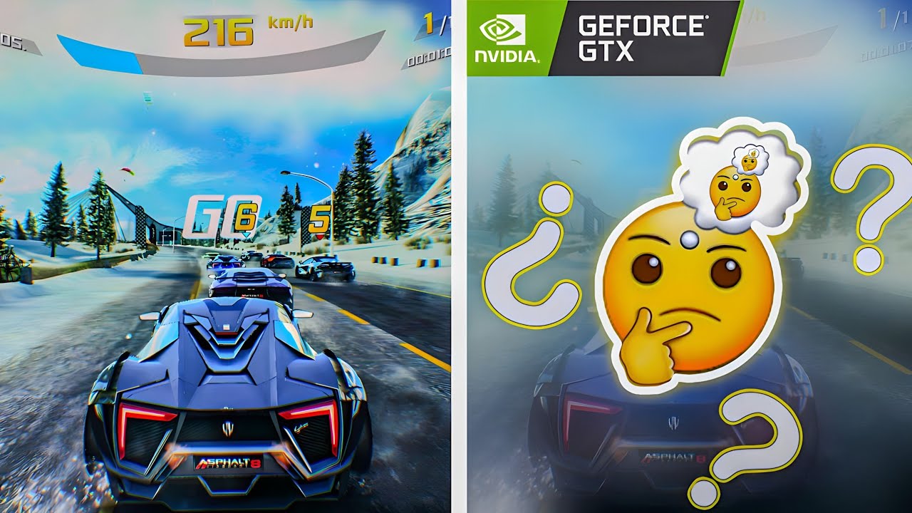 Asphalt 8 graphics comparison with gtx 1650 - YouTube