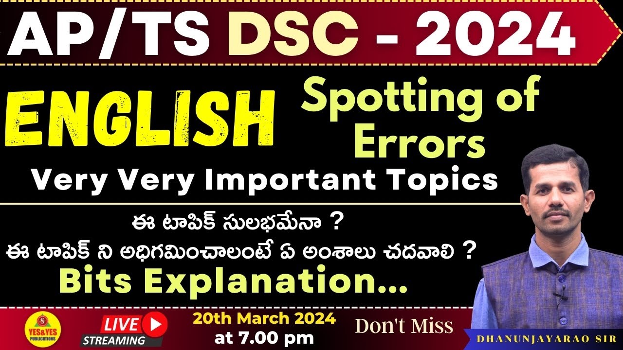 AP/TS _ ENGLISH_ Very Very Important Topics🔴LIVE Today @ 7 pm - YouTube