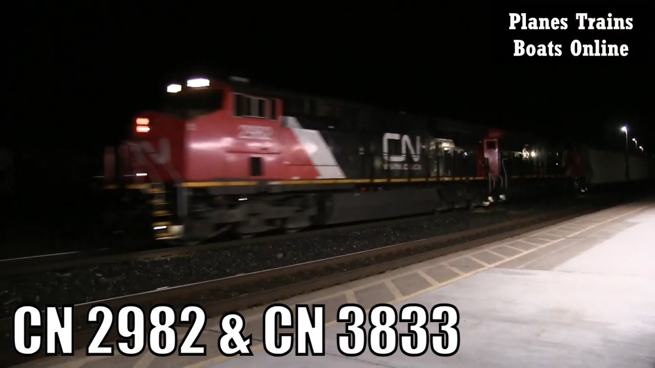 CN M394 Manifest Train CN 2982 & CN 3833 Locomotives Strathroy Sub - YouTube