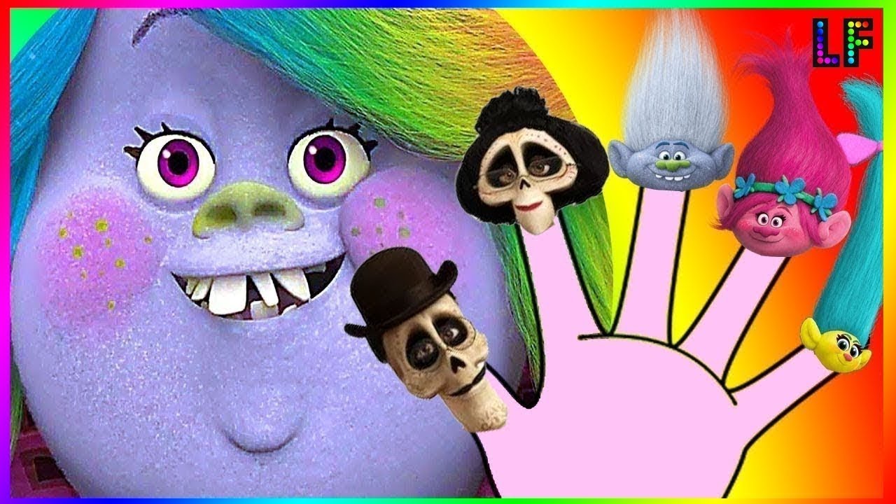 Coco Trolls finger family song daddy finger Coco Trolls, Coco disney ...