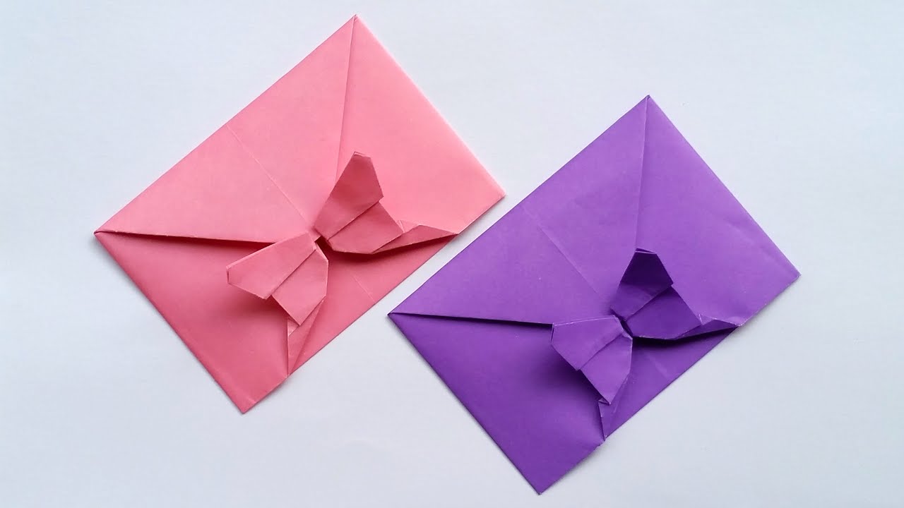 Learn How To Make Paper Envelope With Butterfly | Easy Origami Envelope ...