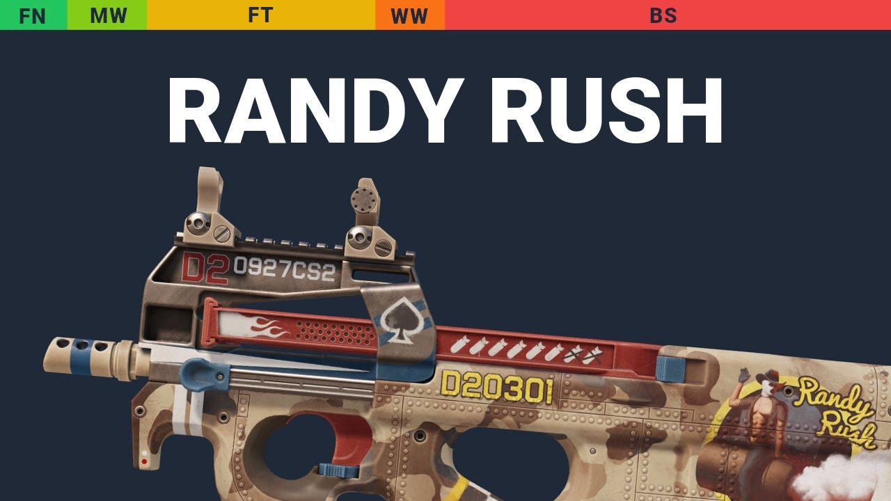 P90 Randy Rush - Skin Float And Wear Preview - YouTube