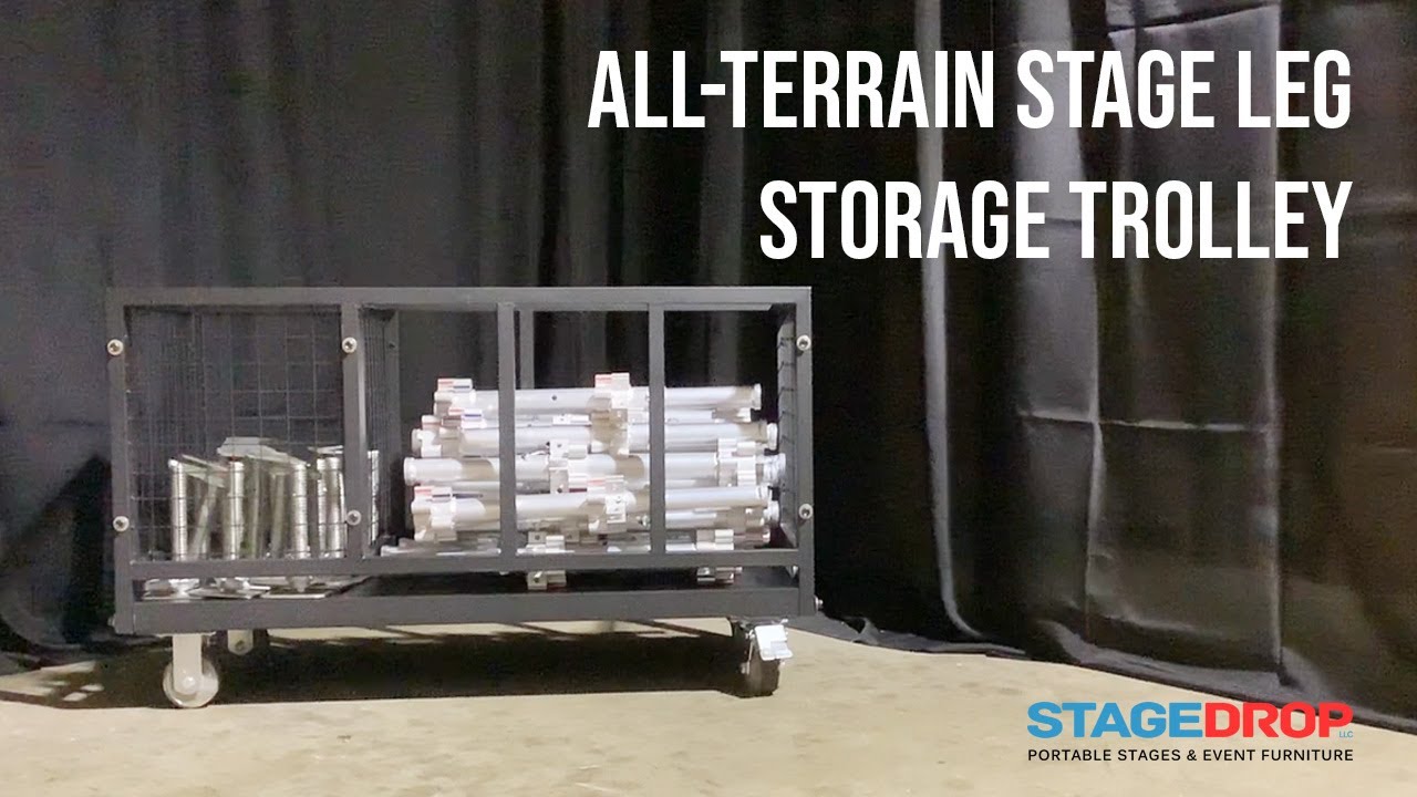 All-Terrain Stage Leg Storage Trolley at StageDrop.com - YouTube