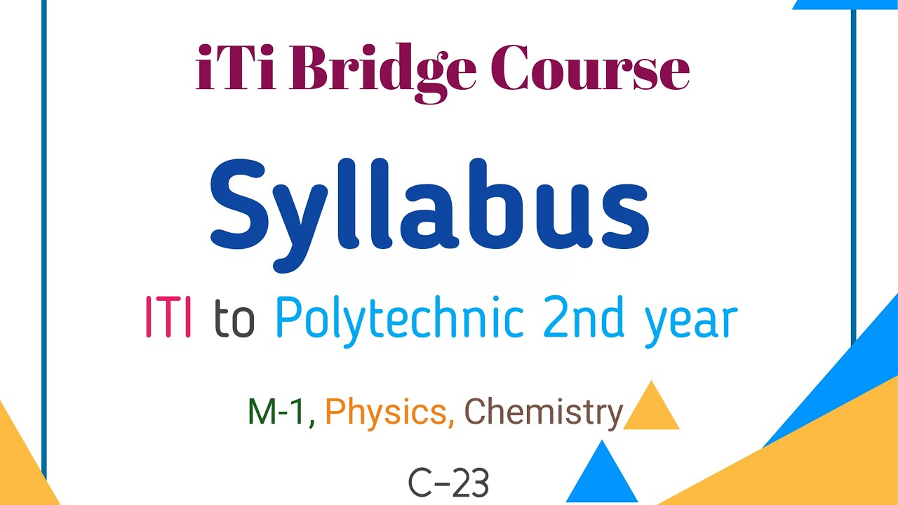Master the ITI Bridge Course Entrance Exam Syllabus | Full Details ...