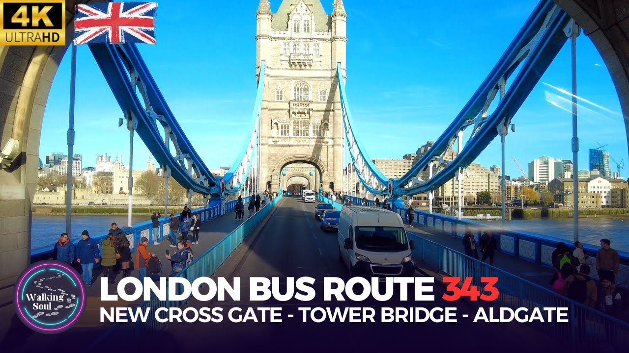 🇬🇧 London Bus Ride 🚍 | Tourist Route 343 – New Cross Gate to Aldgate ...