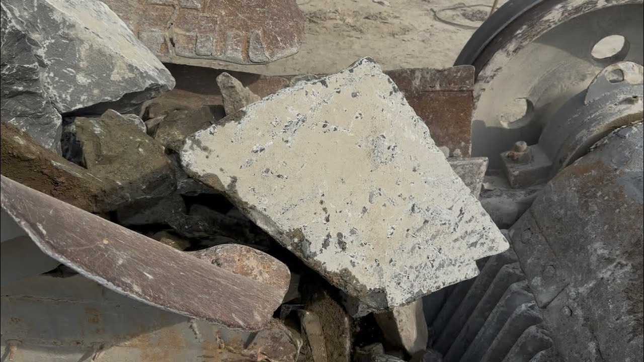 Darkness Black Stone Breaking With Jaw Machine | Stuck stone Here ...