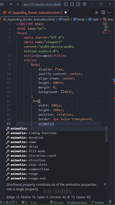 Expanding Border Animation | HTML CSS - YouTube