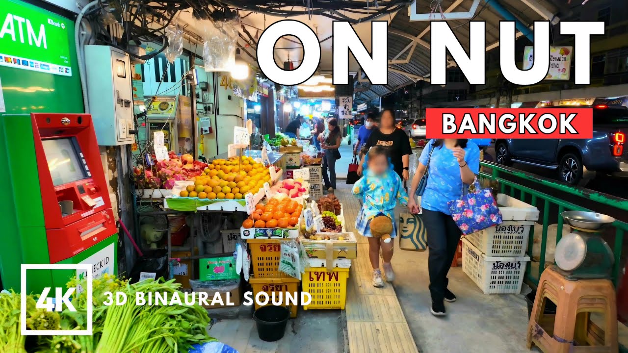 [4K] Walking around On Nut Area in Bangkok on a Saturday Evening - YouTube
