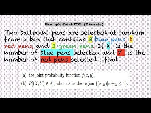 Joint probability distribution (discrete random variable) Example -2 - YouTube
