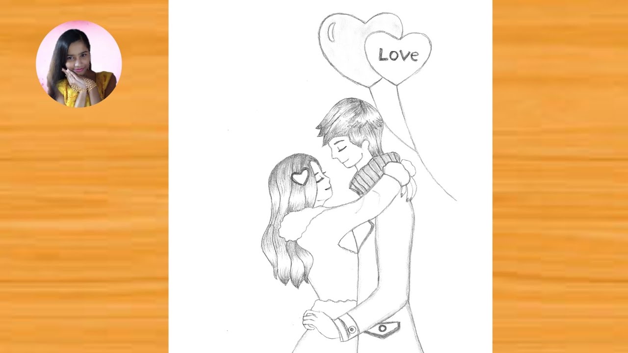 How to draw Couple sketch step by step || Girl & boy sketch drawing ...