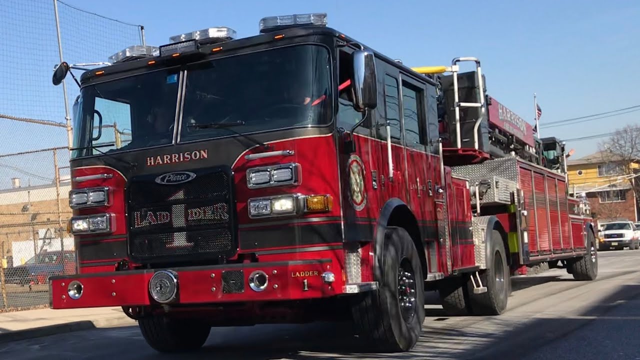 BRAND NEW HARRISON FIRE DEPARTMENT LADDER 1 GOING OUT ON A NONEMERGENCY ...
