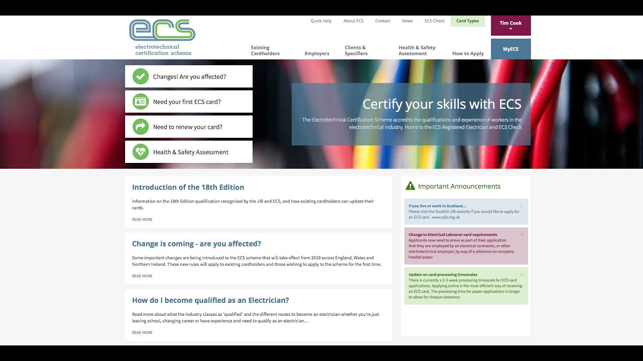 How to use the ECS Website to get the Electrical Labourer or Site ...