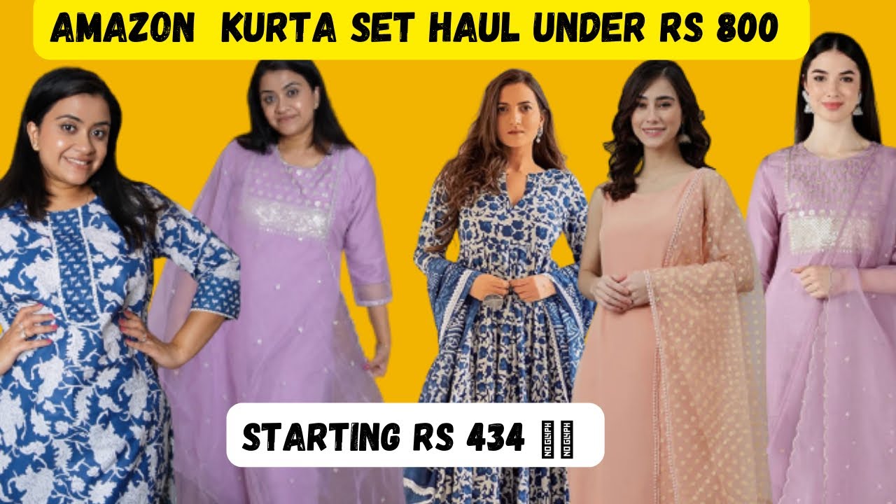 AMAZON KURTA SET HAUL ! Sabse Stylish & Trendy Kurta Sets Under 1000 ...