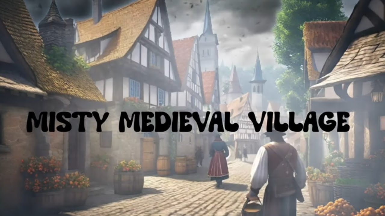 Misty medieval Celtic village 1 hour HD calming tavern music video ...