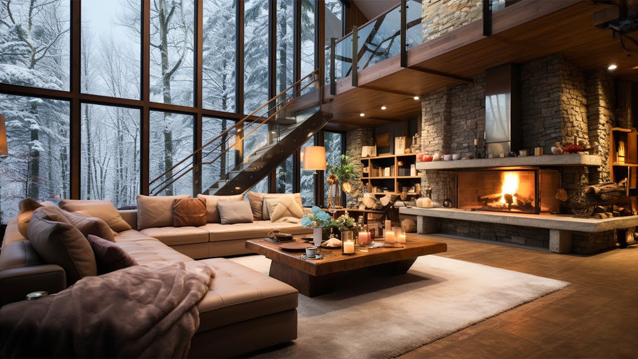 Warm Space For Cold Winter With Cozy Exquisite Late Jazz Piano Music🍃 ...