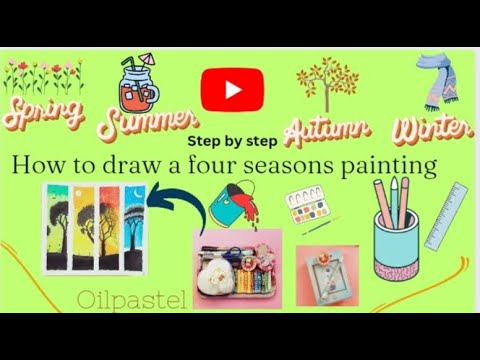 Four seasons painting|How to draw a four seasons painting with ...