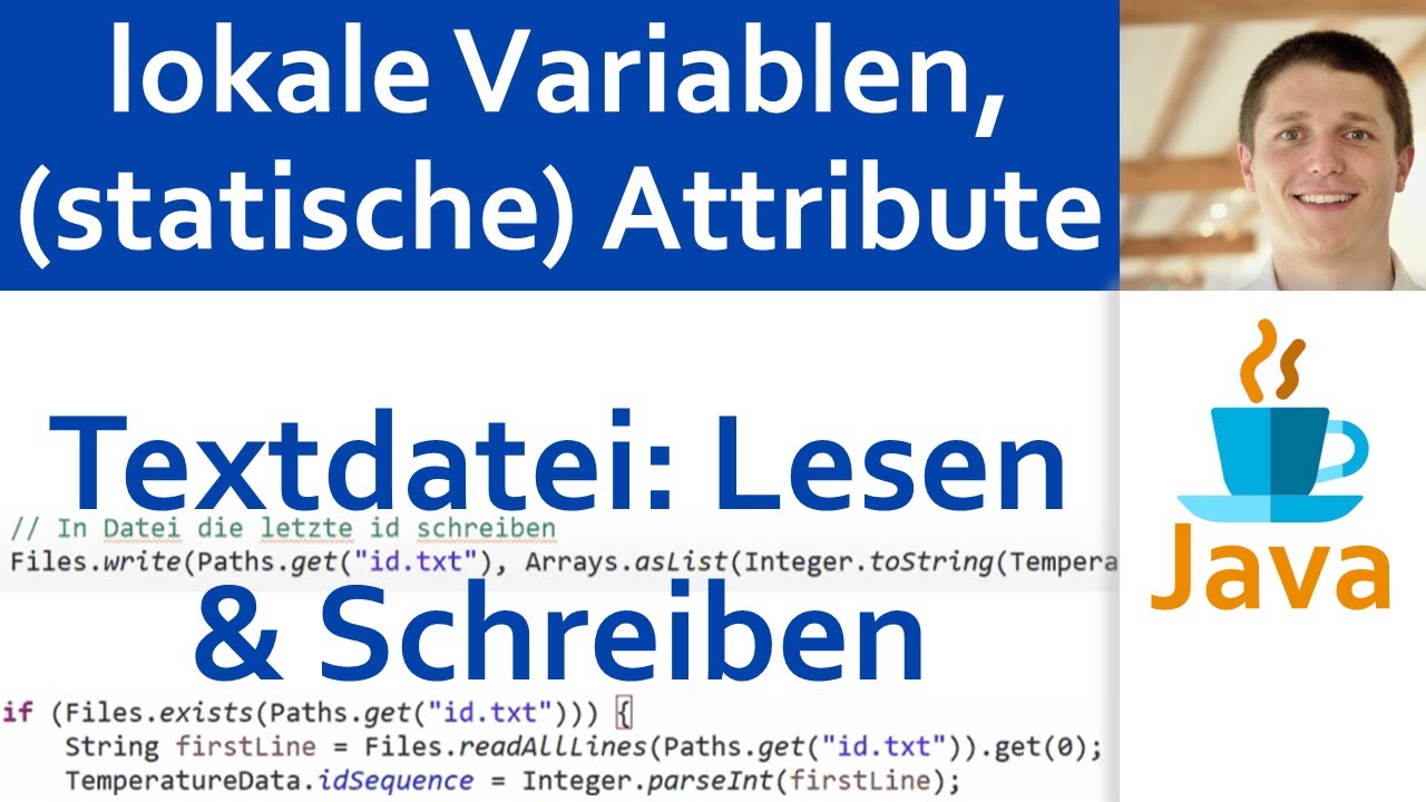 💻 JAVA | Lokale Variablen, (statische) Attribute 05 - Bsp: Messdaten [2/3] - Datei lesen ...